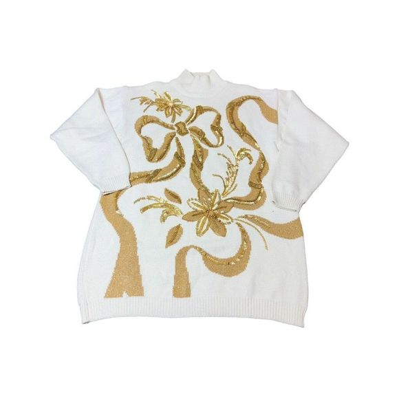 IB Diffusion | Sweaters | Ib Diffusion Vintage Sweater Cream Sequin ...